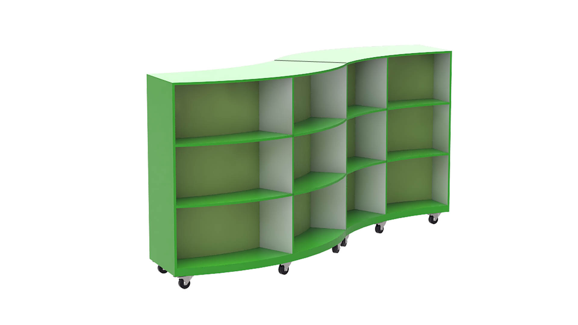 Double-Sided Curved Bookshelf - Canopix Advertisting